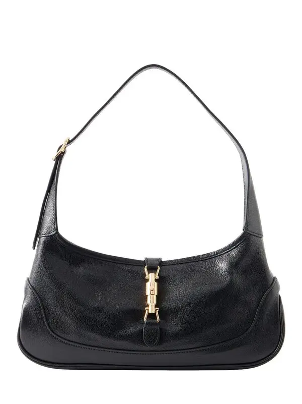 Gucci Jackie Slim Textured-leather Shoulder Bag - Black