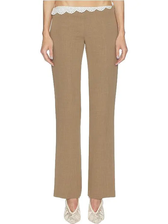 Magda Butrym Scallop Waist Trouser - Beige