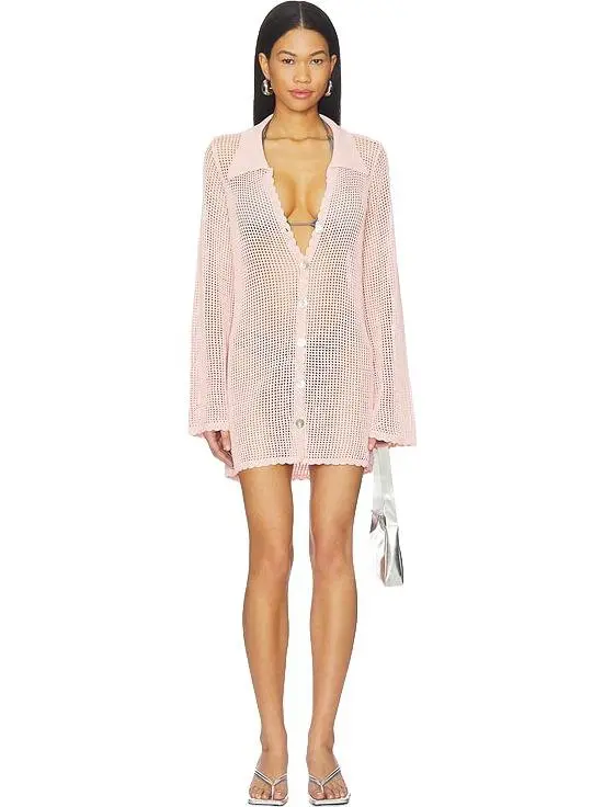Show Me Your Mumu Button Up Coverup - Peachy Pink