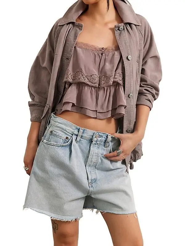 AGOLDE Rhoda High-rise Pleated Denim Shorts - Detach