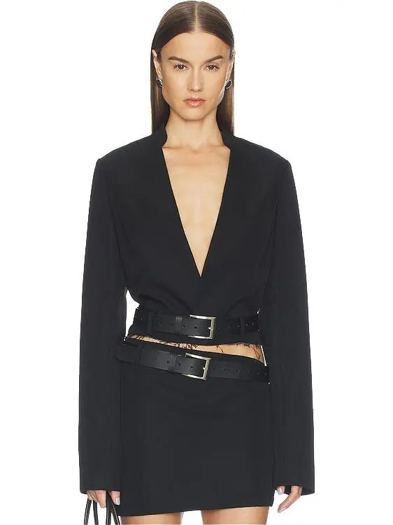 JADE CROPPER Cropped Blazer - Black