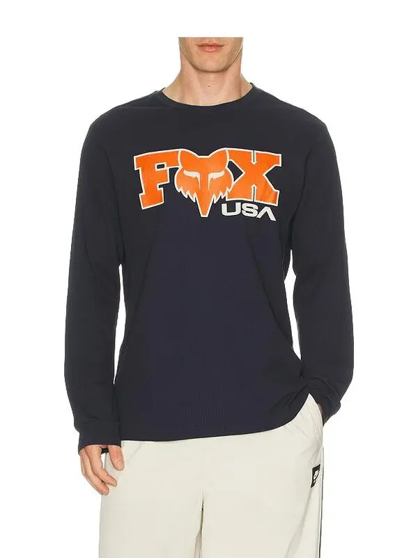 FOX RACING Circa 74 Thermal Long Sleeve Tee In Navy - Midnight