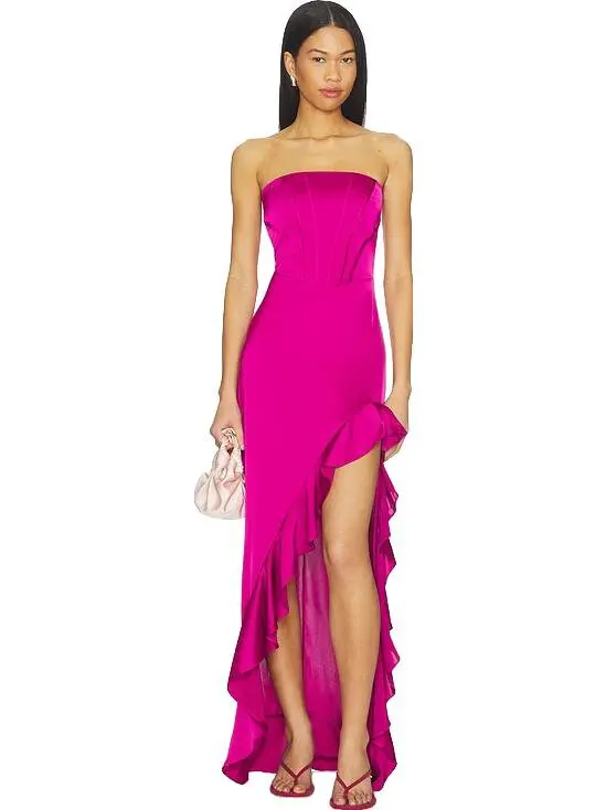 Amanda Uprichard Francesca Maxi Dress In Fuchsia - Juneberry