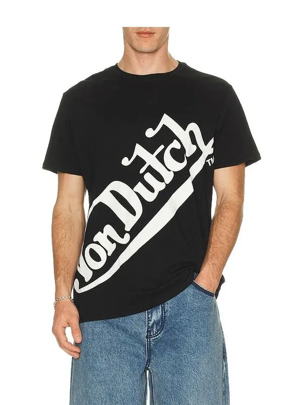 VON DUTCH Logo Tee In Black - Jet Black