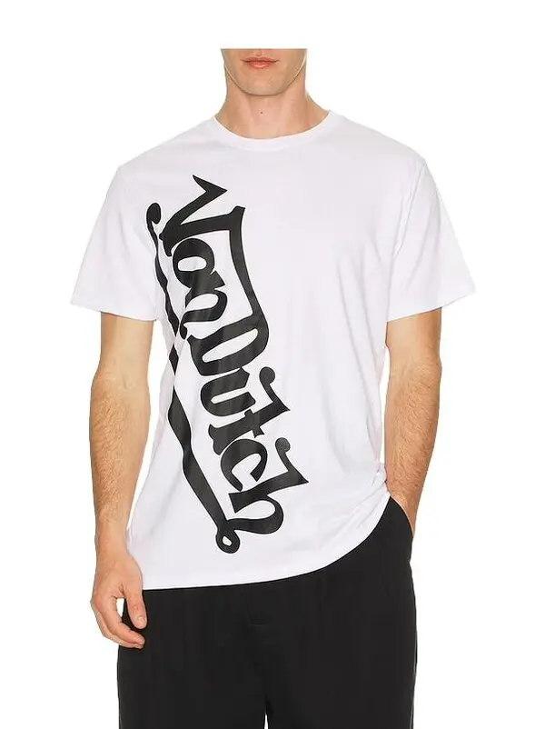 VON DUTCH Vertical Logo Tee In White - Bright White