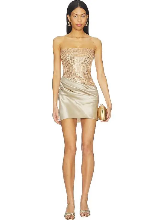 Retrofete Marieta Dress In Neutral,metallic Copper - Latte