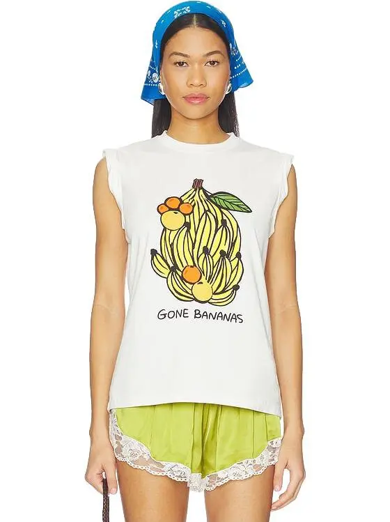 SIMONMILLER Banana Mix Tank Top In White - Banana Mix Graphic