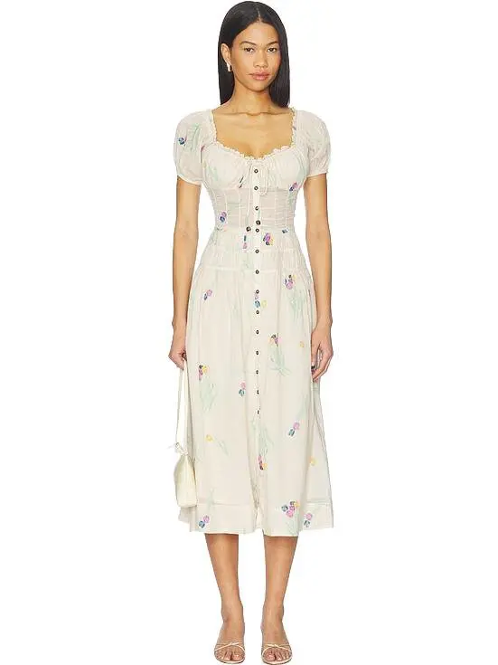 Free People Complete Me Midi Dress - Tea Combo