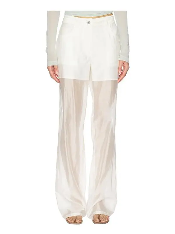 Helmut Lang Sheer Bootcut Pant - White & Soft White