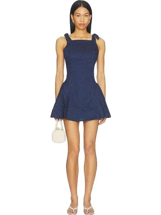 MAUDE CLUB Chelsea Dress - Navy & White Dots