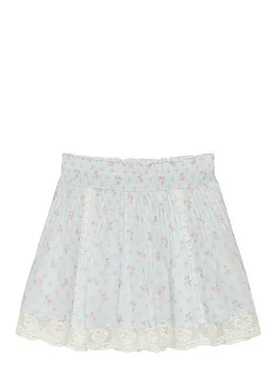 LoveShackFancy Tween Solena Skirt In Baby Blue - Chapparal Blue