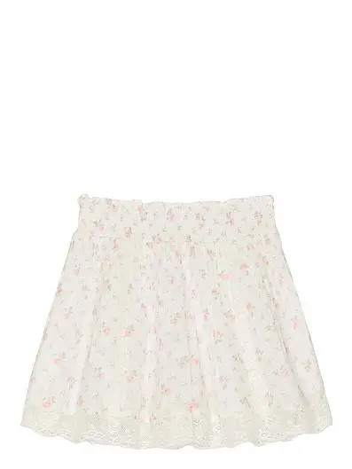 LoveShackFancy Tween Solena Skirt In Ivory - Sunwashed Ivory