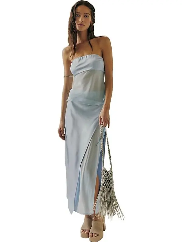 OWNLEY Ricky Maxi Skirt Set - Baby Blue