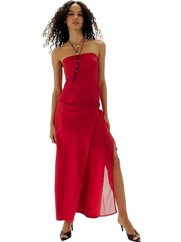 OWNLEY Ricky Maxi Skirt Set - Red - Fp Exclusive