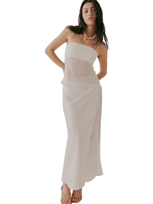OWNLEY Ricky Maxi Skirt Set - White - Fp Exclusive