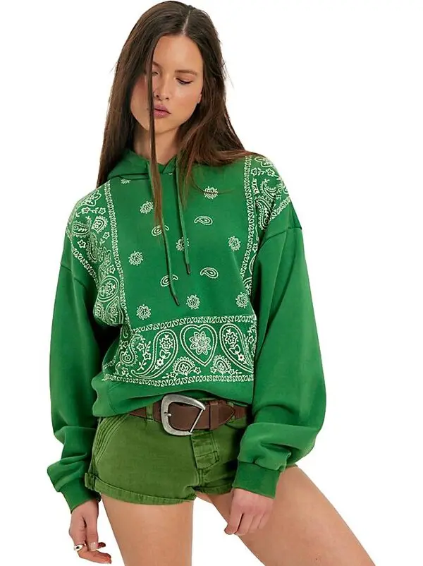 FOUND Mosaic Border Hoodie - Green