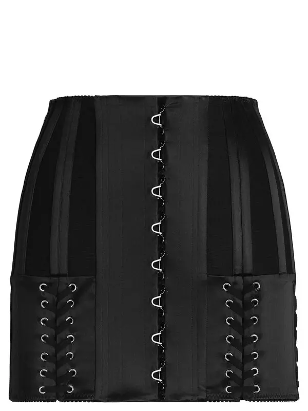 Dolce & Gabbana Stretch Satin Miniskirt - Black