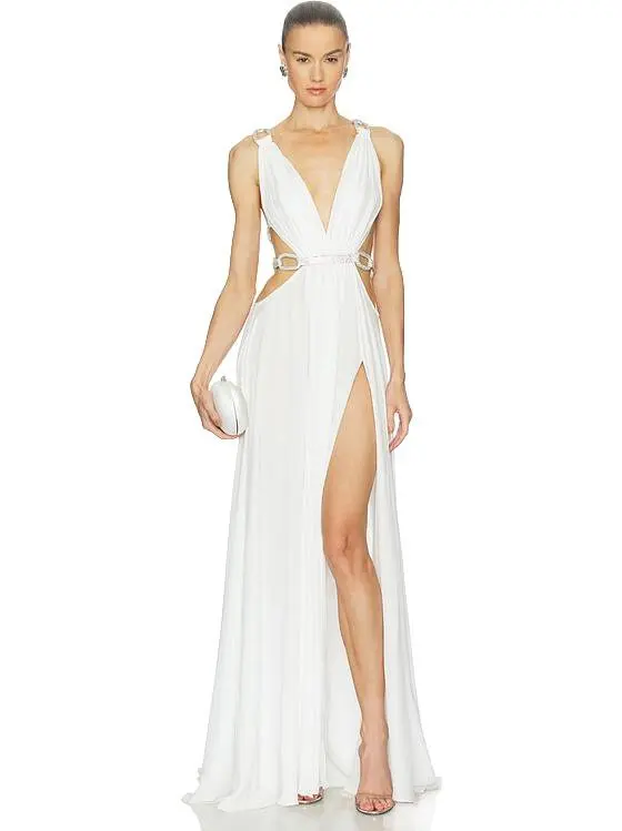 BRONX AND BRONCO Brielle Diamond Gown - White