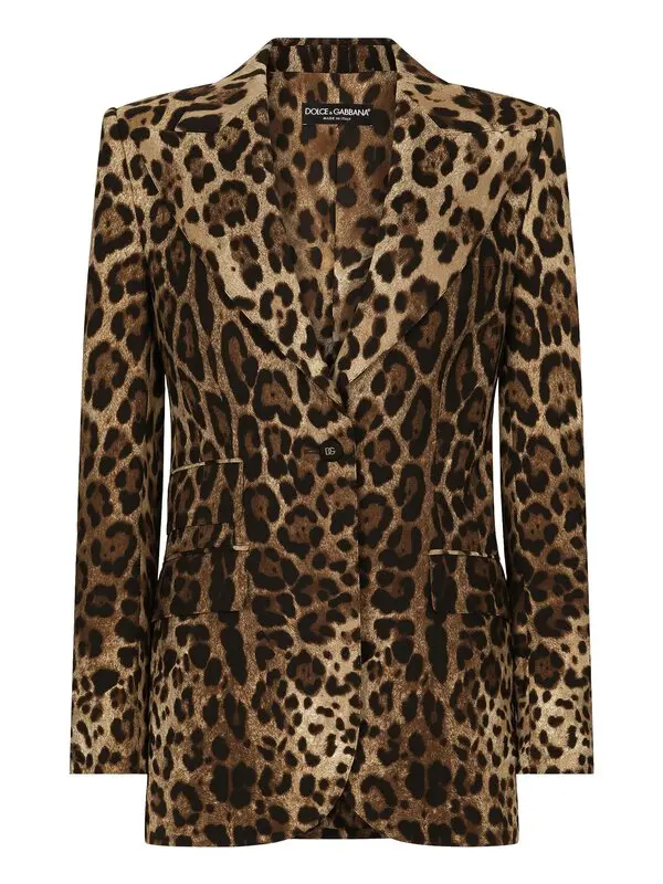 Dolce & Gabbana Leopard-print Wool Turlington Jacket - Animal Print