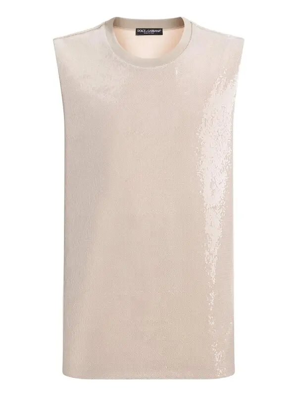 Dolce & Gabbana Sequin Tank Top - Beige