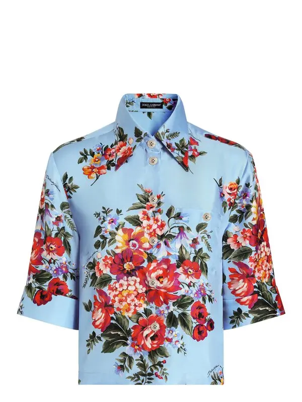 Dolce & Gabbana Flower Bouquet-print Twill Shirt - Multicolor