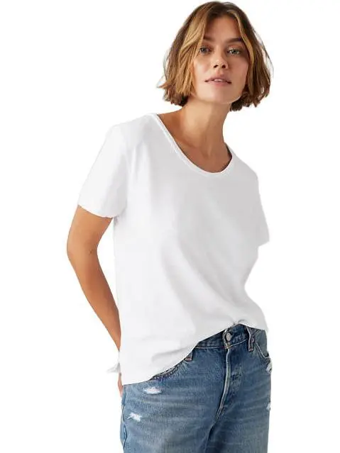 LEVI'S Bridget Cotton Linen Short Sleeve T-shirt - White