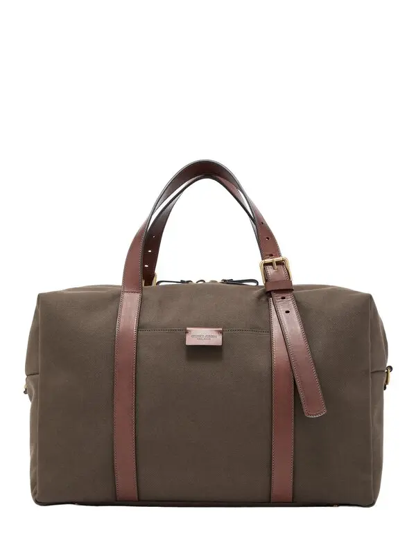 Giorgio Armani Canvas And Leather Duffle Bag - Brown