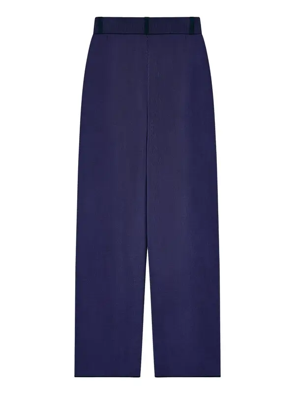 Giorgio Armani Ribbed Viscose-blend Trousers - Purple