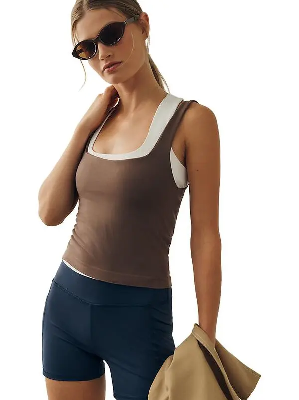 LYREBIRD Lb Skin Shelf-bra Tank Top - Chocolate