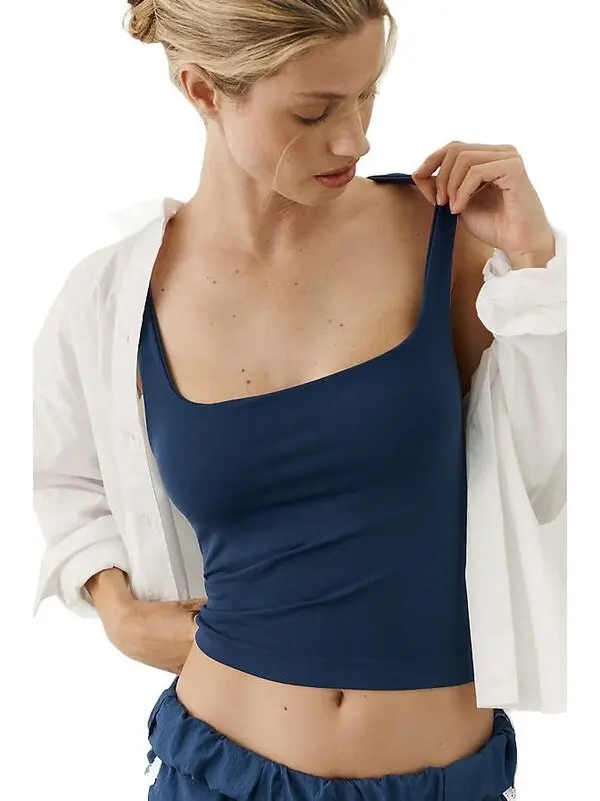 LYREBIRD Lb Skin Shelf-bra Tank Top - Navy