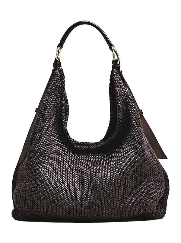 Dolce Vita Miriel Raffia Tote Bag - Chocolate