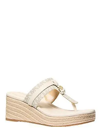 Michael Kors Zoe Logo Wedge Sandal - Natural