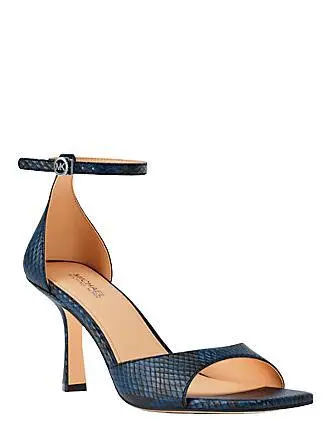 Michael Kors Amali Snake Embossed Sandals - Blue