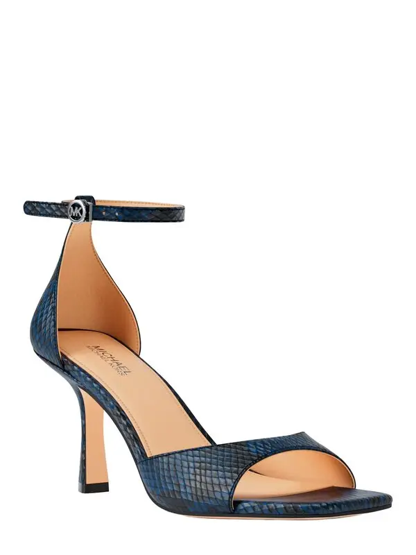 Michael Kors Amali Snake Embossed Sandals - Blue