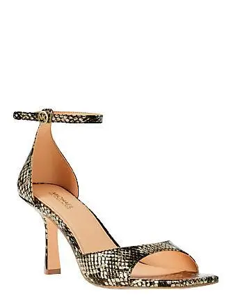 Michael Kors Amali Metallic Snake Embossed Sandal - Gold