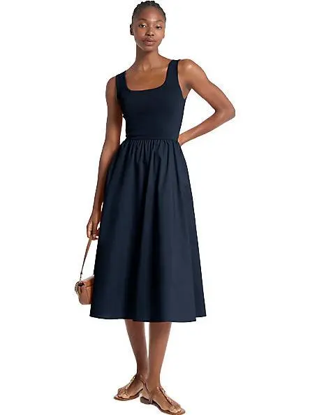Michael Kors Viscose Blend Midi Dress - Blue