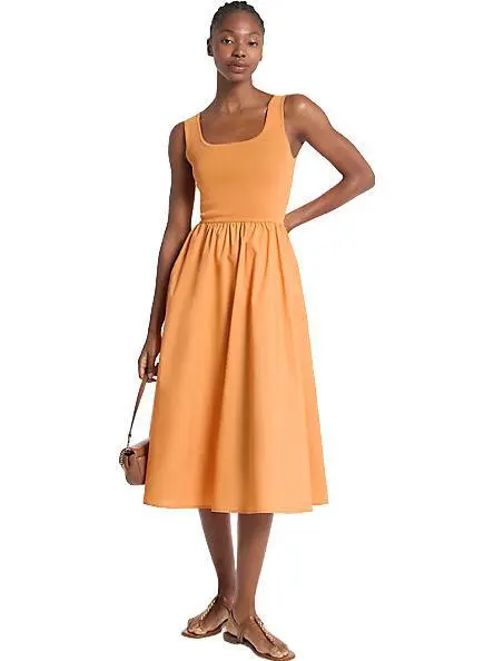 Michael Kors Viscose Blend Midi Dress - Orange