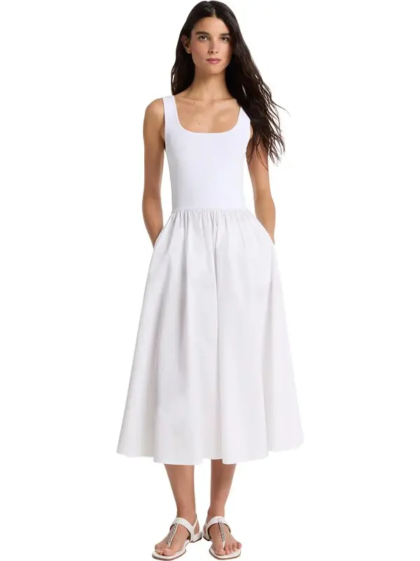 Michael Kors Viscose Blend Midi Dress - White