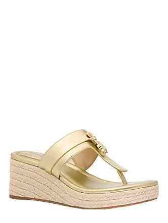 Michael Kors Zoe Metallic Wedge Sandal - Gold