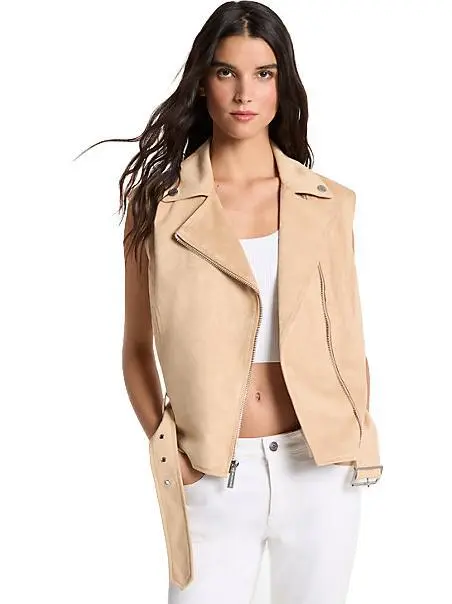 Michael Kors Moto Vest - Natural