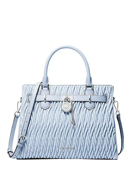 Michael Kors Hamilton Medium Matelassé Satchel - Blue