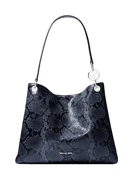 Michael Kors Snake Embossed Shoulder Bag - Blue