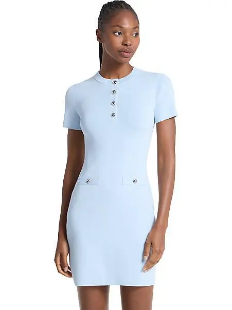 Michael Kors Viscose Blend Mini Dress - Blue