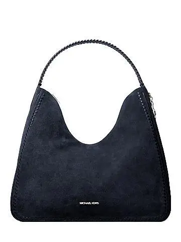 Michael Kors Nayla Medium Suede Hobo Shoulder Bag - Blue