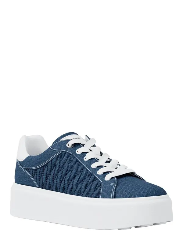 Michael Kors Romey Matelassé Denim Platform Sneakers - Blue
