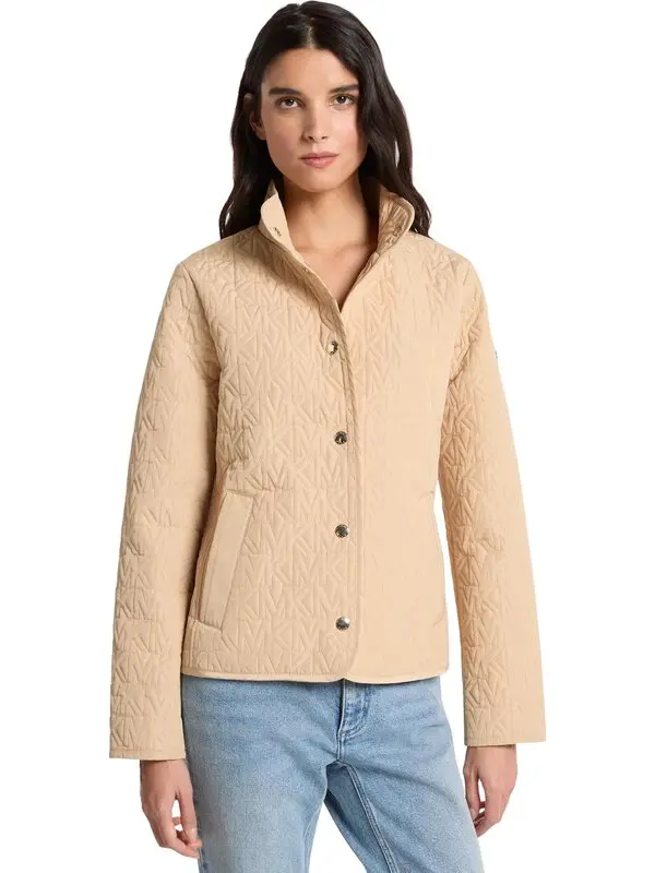 Michael Kors Quilted Logo Jacket - Natural