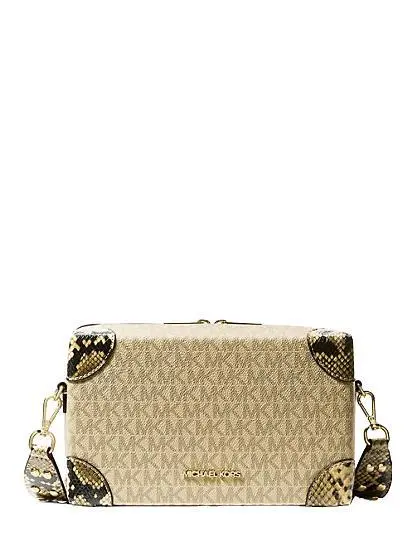 Michael Kors Small Signature Logo Trunk Crossbody Bag - Gold