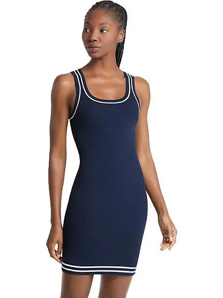 Michael Kors Textured Knit Mini Dress - Blue
