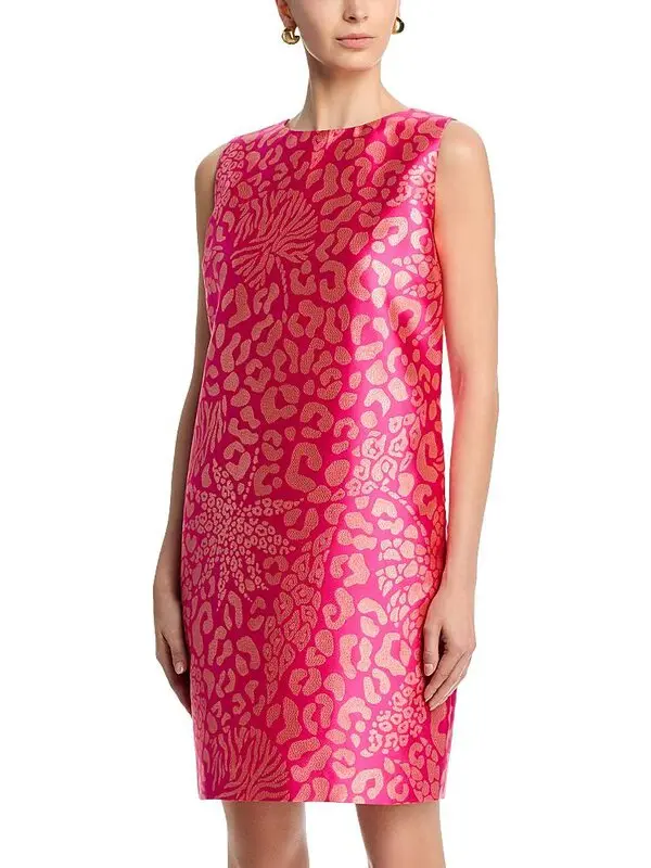 Caroline Rose Sheath Dress - Pink/gold