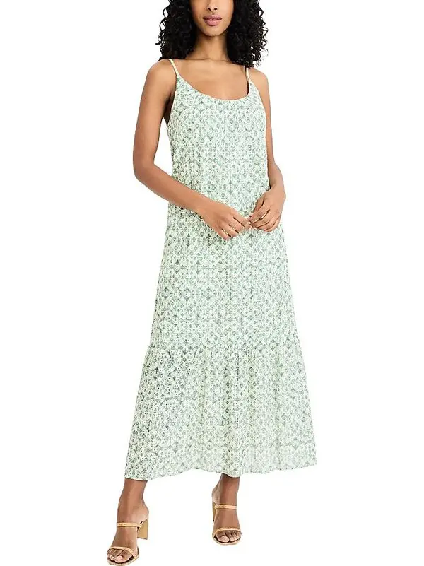 THE GOOD JOURNEY Sleeveless Tiered Midi Dress - Sage/ Olive